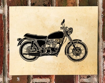 Motorcycle drawing - Etsy Nederland