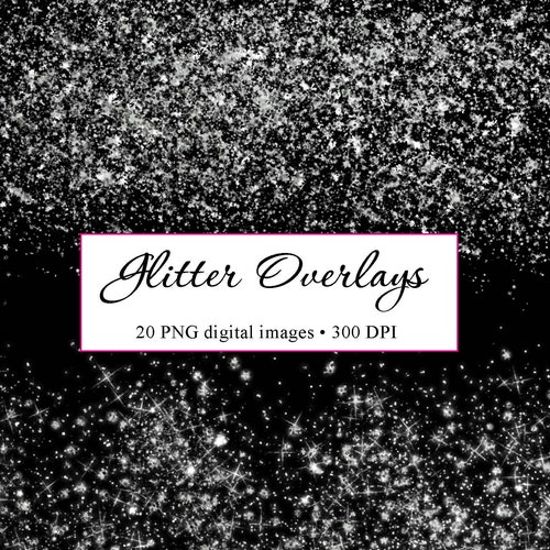 Silver Glitter Overlays Glitter Confetti Overlays PNG - Etsy
