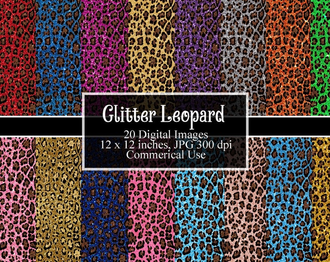 Glitter Leopard Safari Animal Print Digital Paper Printable - Etsy