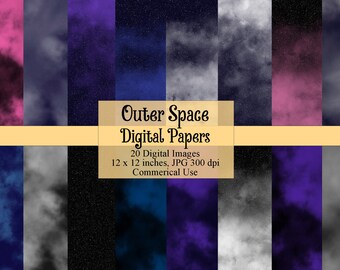 Outer Space 1 Digital Scrapbook Paper Pack With Instant - Etsy