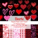 Hearts Clipart and Digital Paper Bundle, Backgrounds and Overlays for ...
