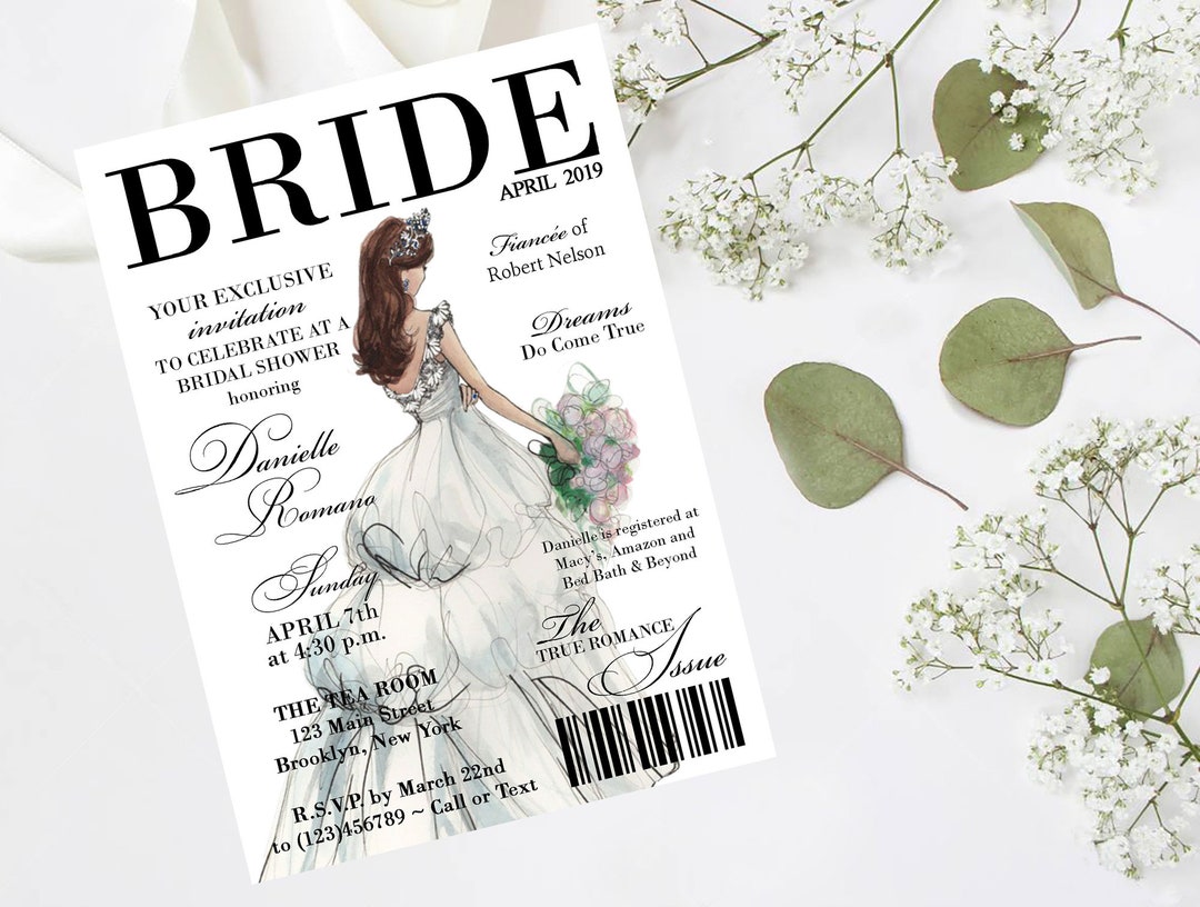 Modern Bride Magazine Inspired Bridal Shower Invitation #3 | Printed ...