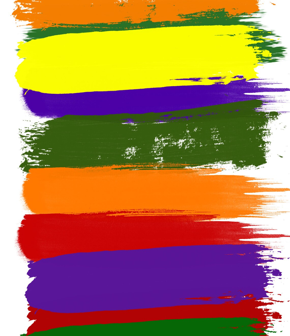 Rainbow Brush Strokes Clip Art 31 Hand Painted Clipart | Etsy