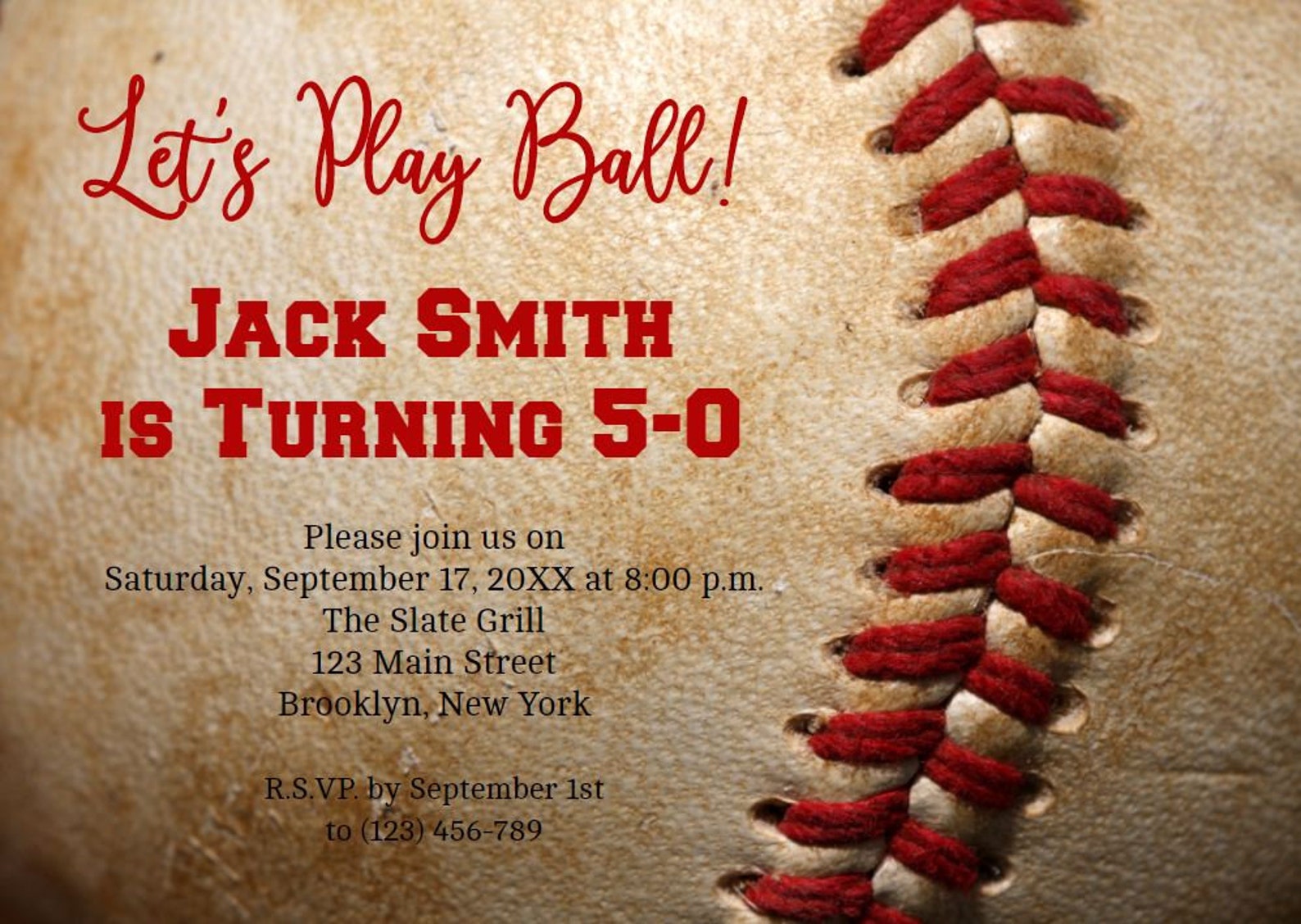 Baseball Birthday Invitation Party Surprise Birthday Invite | Etsy