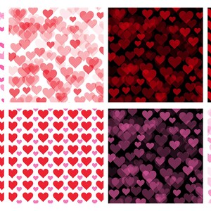 Hearts Clipart and Digital Paper Bundle, Backgrounds and Overlays for ...
