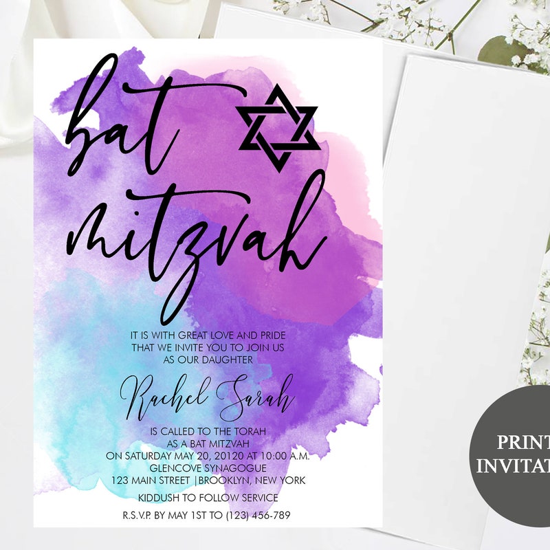 Bat Mitzvah Invitation - Etsy