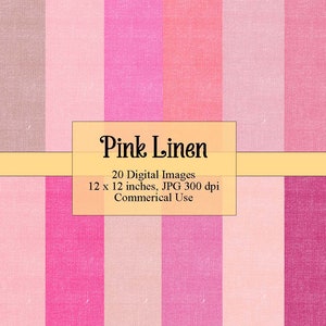 Pink Linen Digital Paper, Linen Burlap Textures, Linen Scrapbook Paper ...