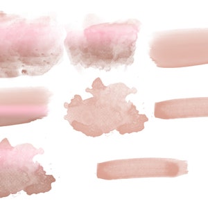 Watercolor Clipart #13, Rose Gold Watercolor Brush Clip Art, Splashes ...
