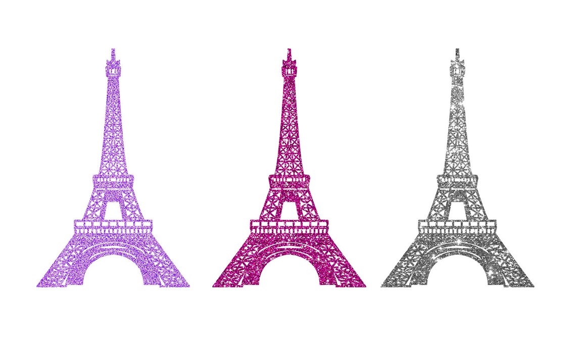 Glitter Eiffel Tower Clipart Paris Instant Download JPEG | Etsy
