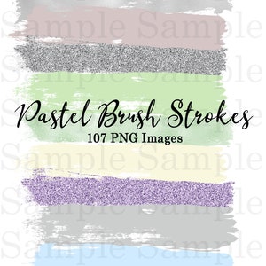 Pastel Brush Strokes Clip Art #41 | Hand Painted Colors, Glitter and ...