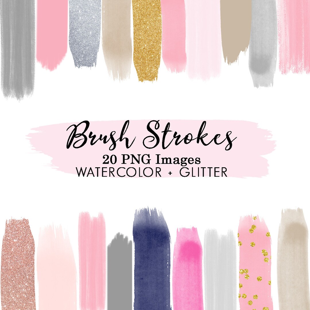 Watercolor Brush Strokes Clip Art, High Resolution, Watercolor Shapes ...