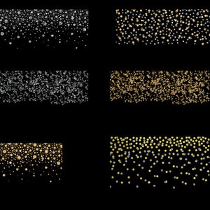 Silver and Gold Confetti Overlays Clipart, Gold and Silver Glitter and ...