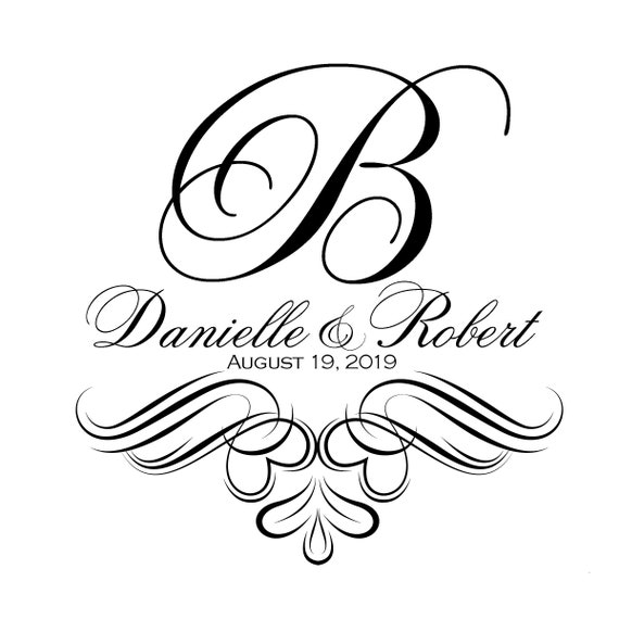 Elegant Script Wedding Monogram 123 Wedding Logo Custom - Etsy