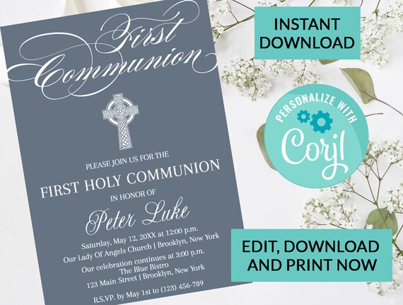 Irish Communion Invitations