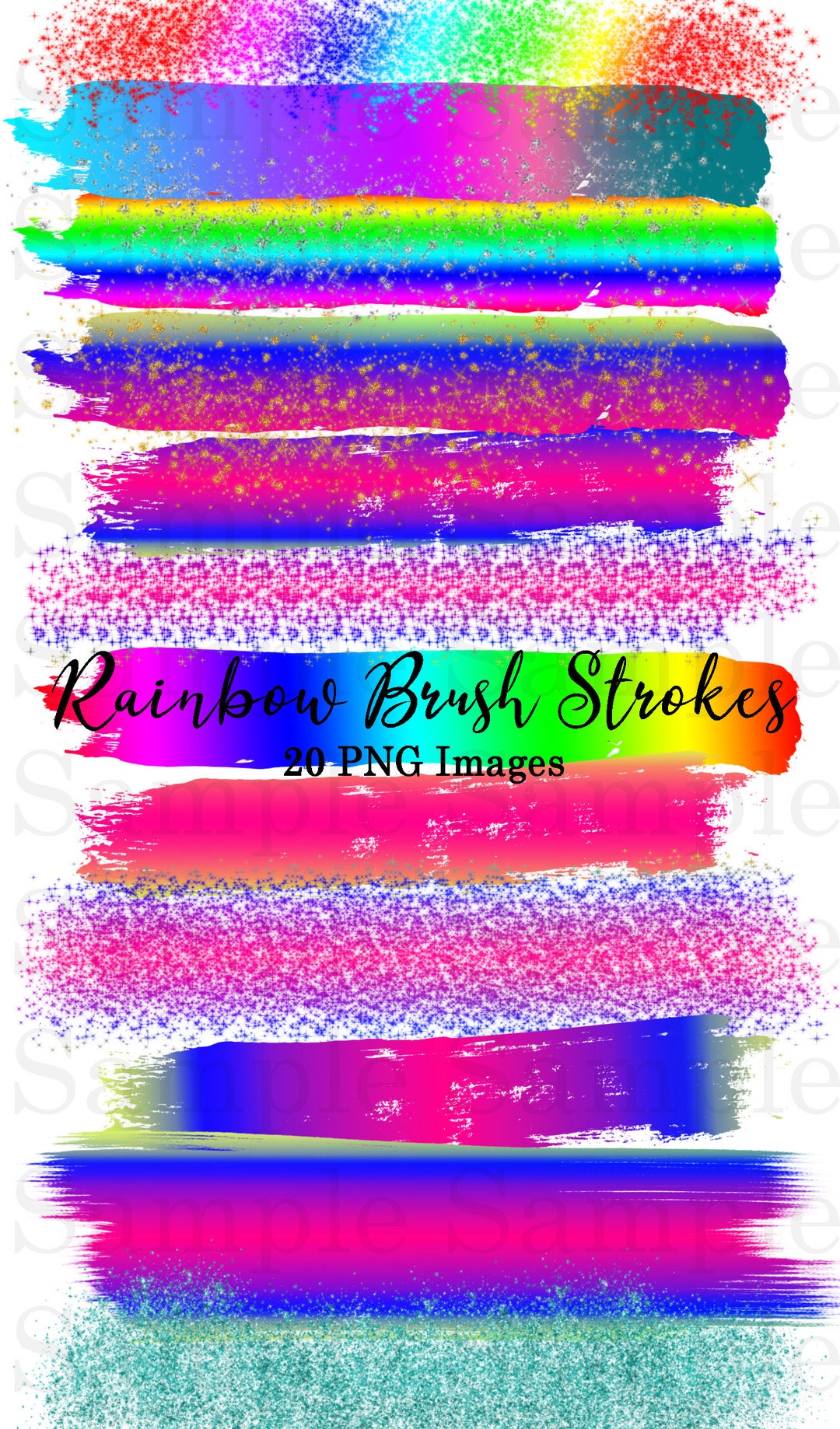 Rainbow Brush Strokes Clip Art #64 | Hand Painted Colors, Graphic ...