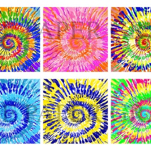 Tie Dye Digital Paper, Groovy, Funky, Whimsical, Digital INSTANT ...