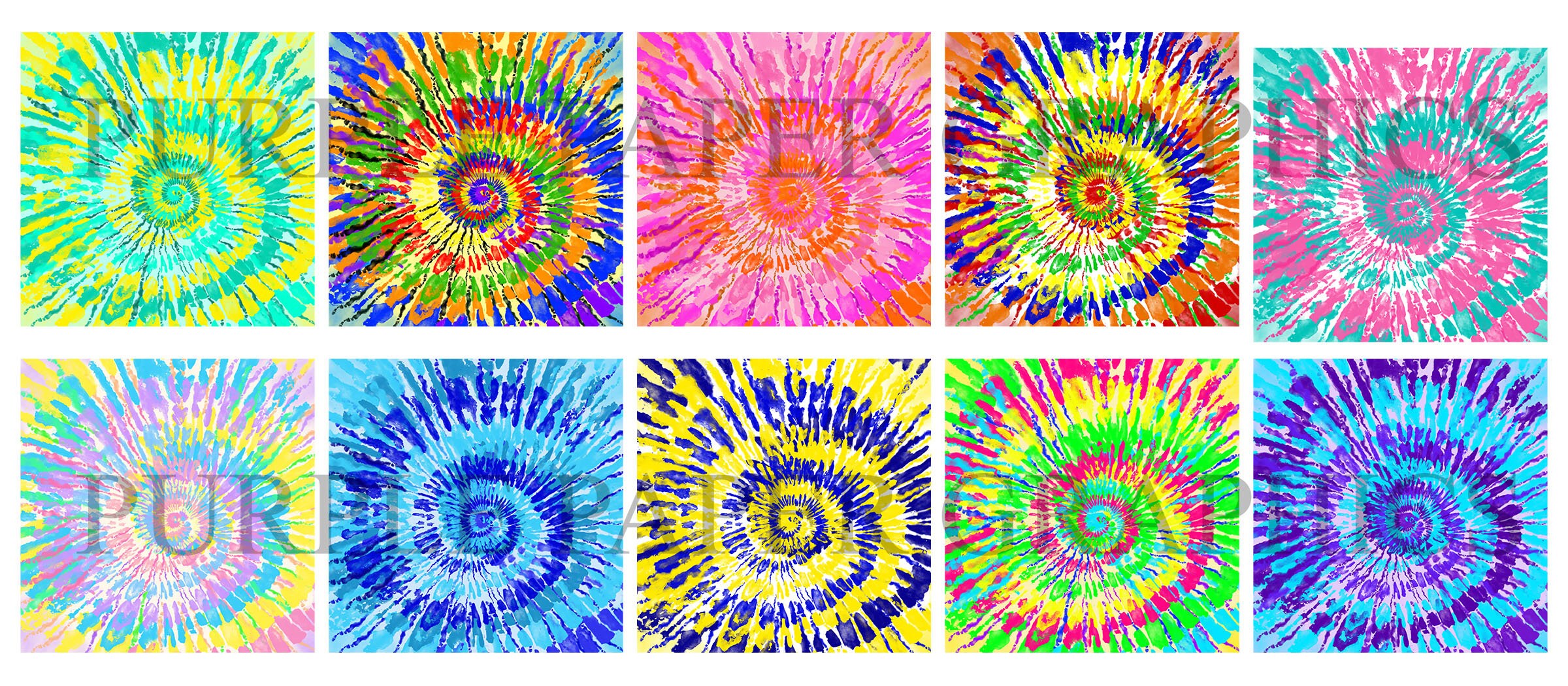 Tie Dye Digital Paper Groovy Funky Whimsical Digital - Etsy