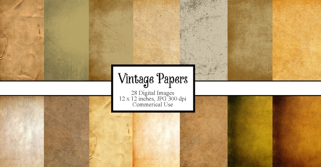 28 Old Paper Textures, Digital Paper Pack With Vintage Paper ...