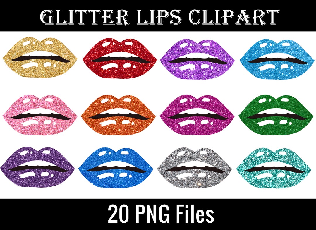 Glitter Lips Clipart, Lips PNG Clip Art, Lips Silhouette, Lips ...