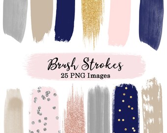 Watercolor Brush Strokes Clip Art High Resolution Watercolor | Etsy