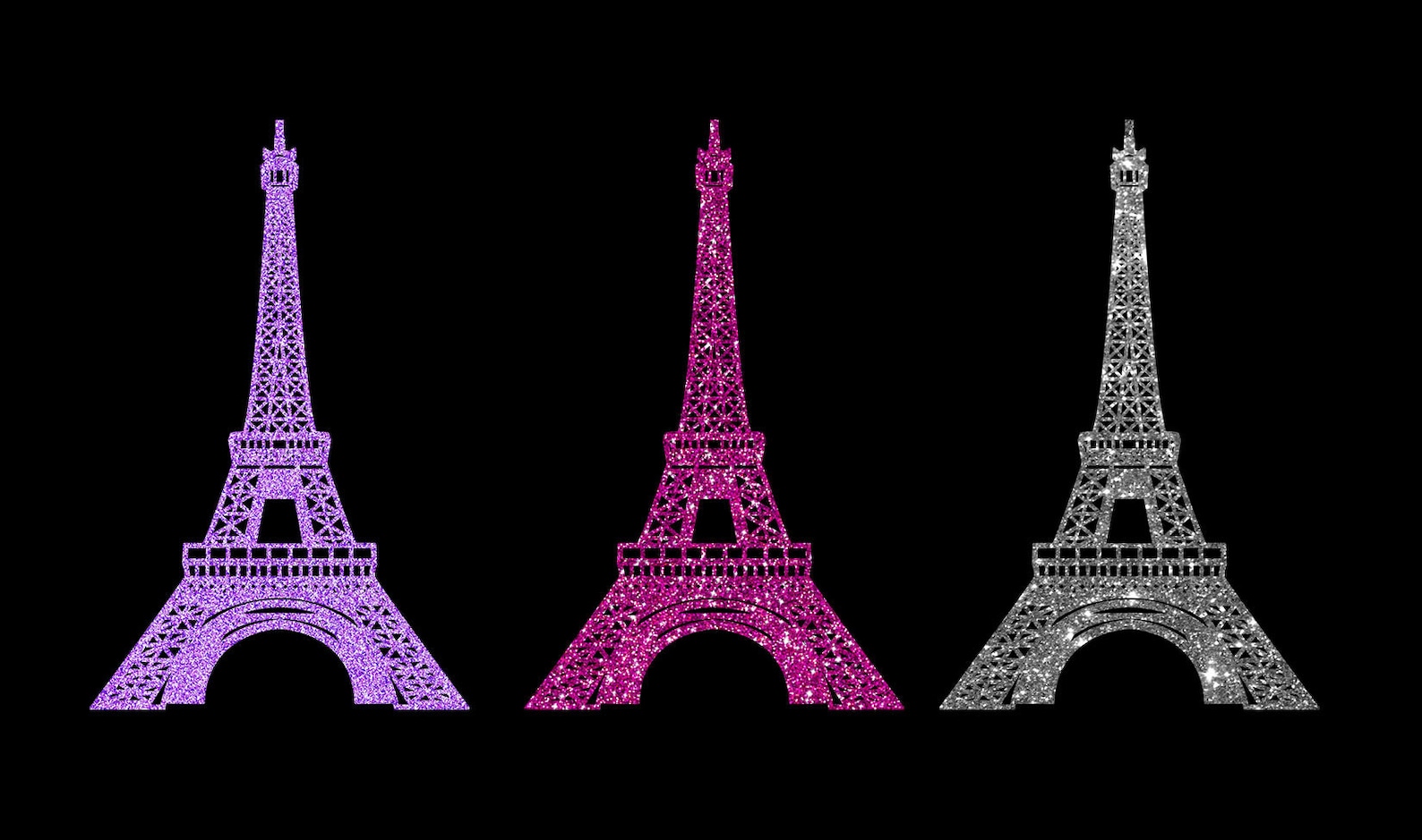 Glitter Eiffel Tower Clipart Paris Instant Download JPEG - Etsy