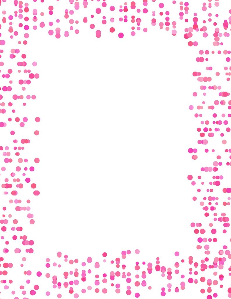 Confetti Digital Digital Borders Confetti Clip Art Border - Etsy