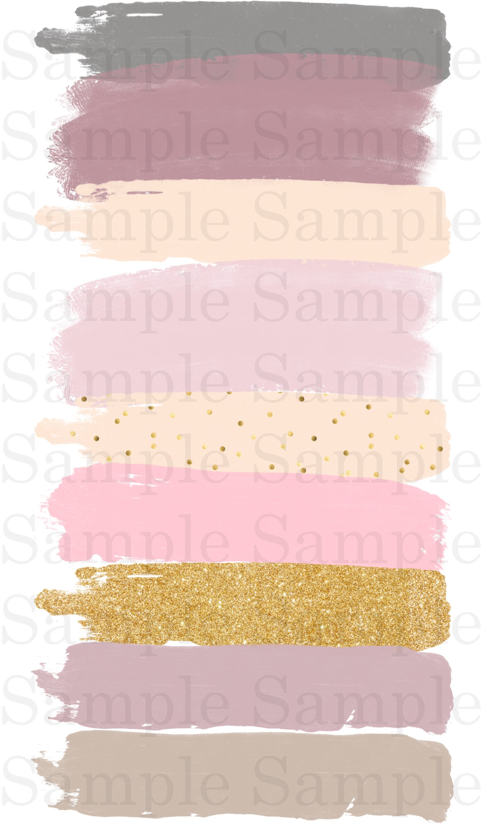 Rose Gold Brush Strokes Clip Art 21 Hand Painted Blush Pink - Etsy