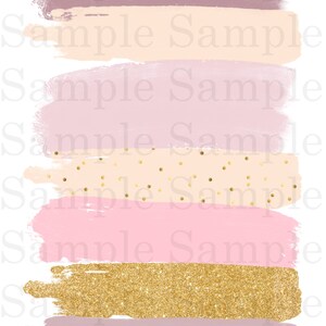 Rose Gold Brush Strokes Clip Art #21 Hand Painted Blush Pink Glitter ...