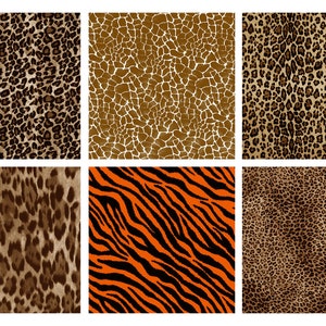 Classic Safari Animal Print Digital Paper, Printable Backgrounds for ...