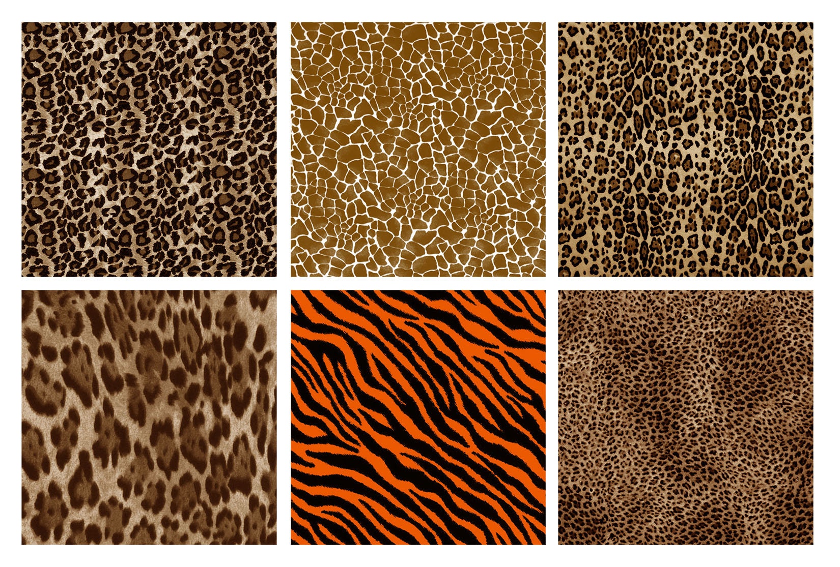 Classic Safari Animal Print Digital Paper, Printable Backgrounds for ...