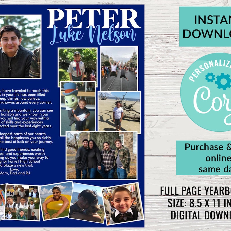 Yearbook Ad for 8th Grade - Etsy