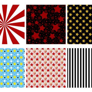 Hollywood Movie Night Seamless Digital Paper, Scrapbook Paper, INSTANT ...