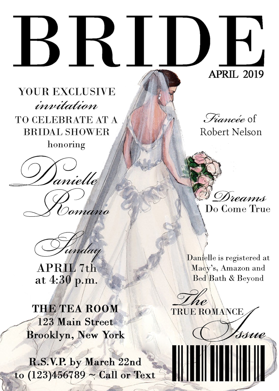 Modern Bride Magazine Inspired Bridal Shower Invitation 2 - Etsy