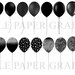 Pink and Black Balloons Clipart, Glitter Balloon PNG Digital Overlays ...