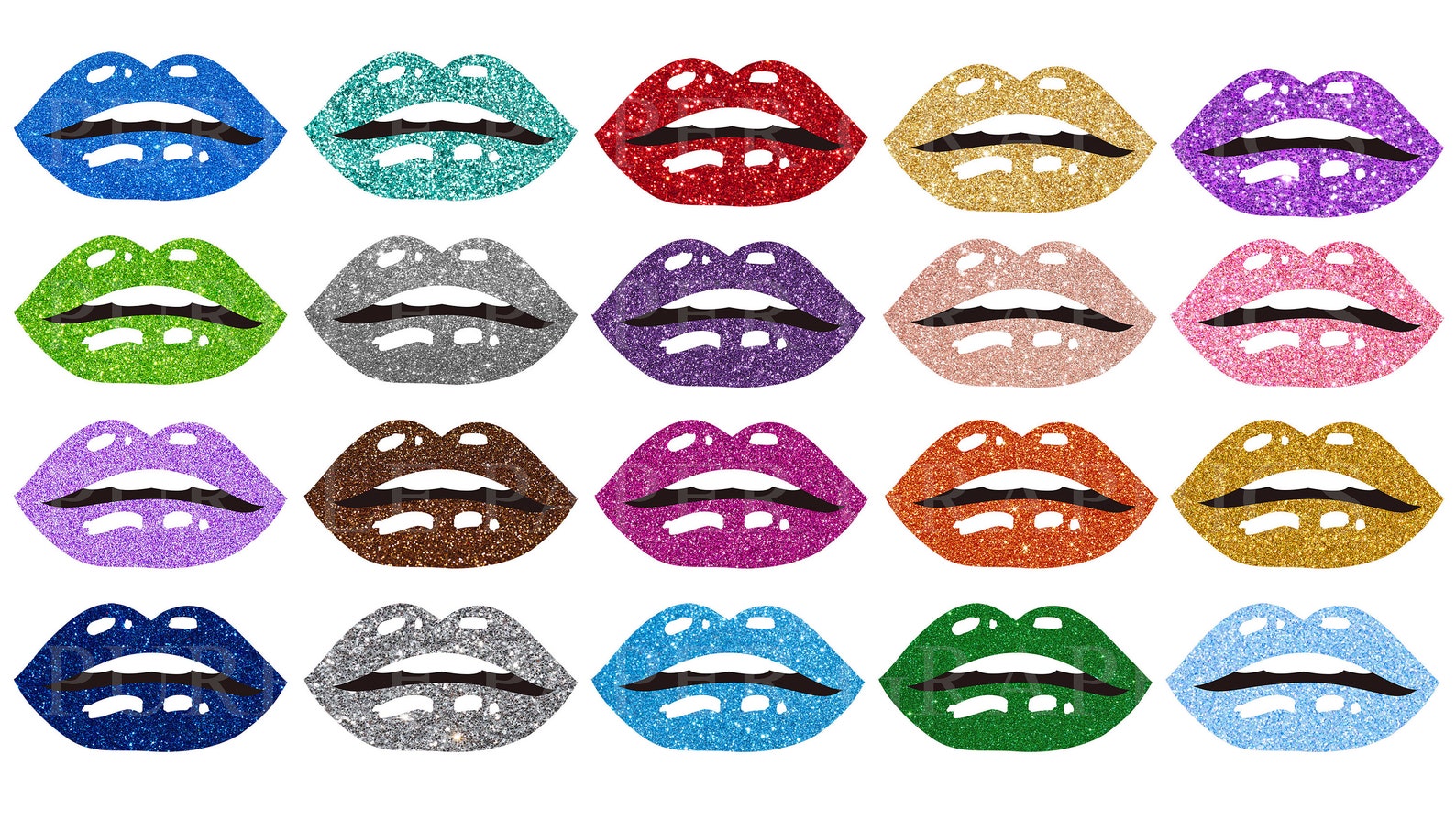 Glitter Lips Clipart Lips PNG Clip Art Lips Silhouette Lips - Etsy