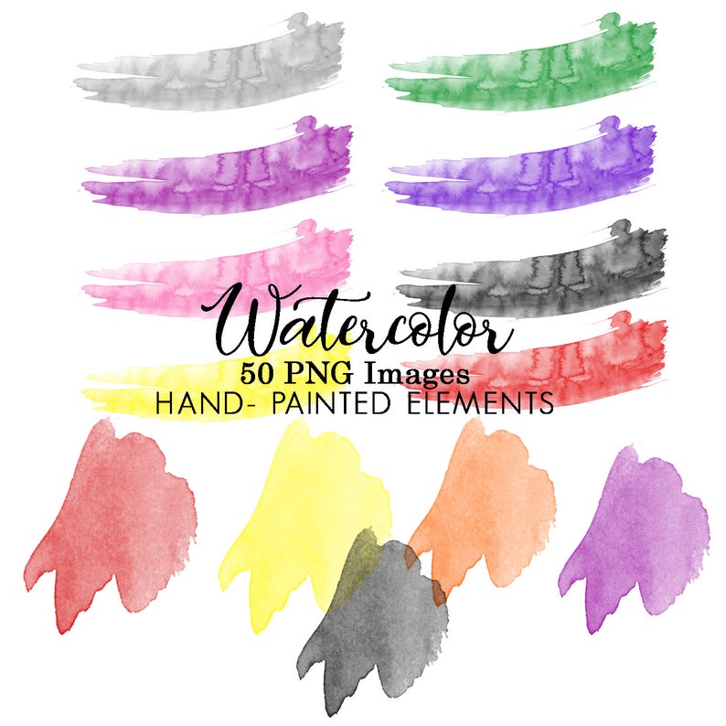 Watercolor Clipart Watercolor Clip Art Watercolors Textures - Etsy