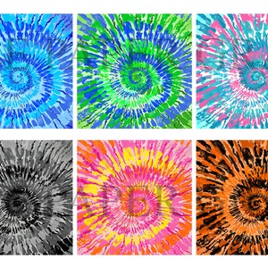 Tie Dye Digital Paper, Groovy, Funky, Whimsical, Digital INSTANT ...