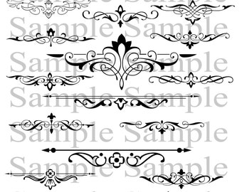 Digital Watercolor Swirl Clip Art, Decorative Design Borders, Baby Blue ...