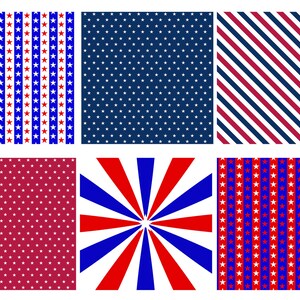 American Flag Patriotic Clipart and Digital Paper Bundle, Backgrounds ...