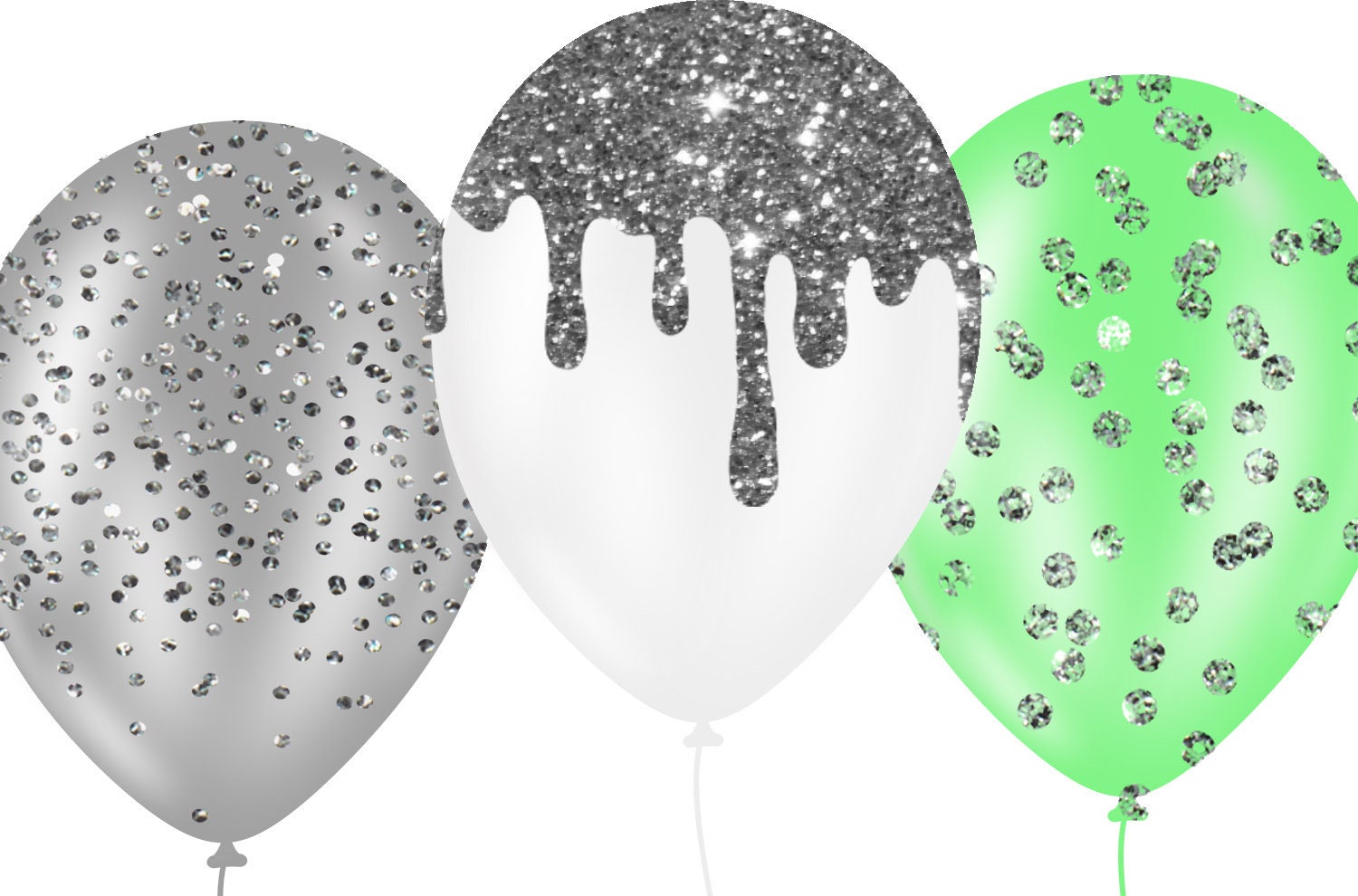 Pastel Glitter Balloons Clipart Pastels Glitter Sparkle Etsy
