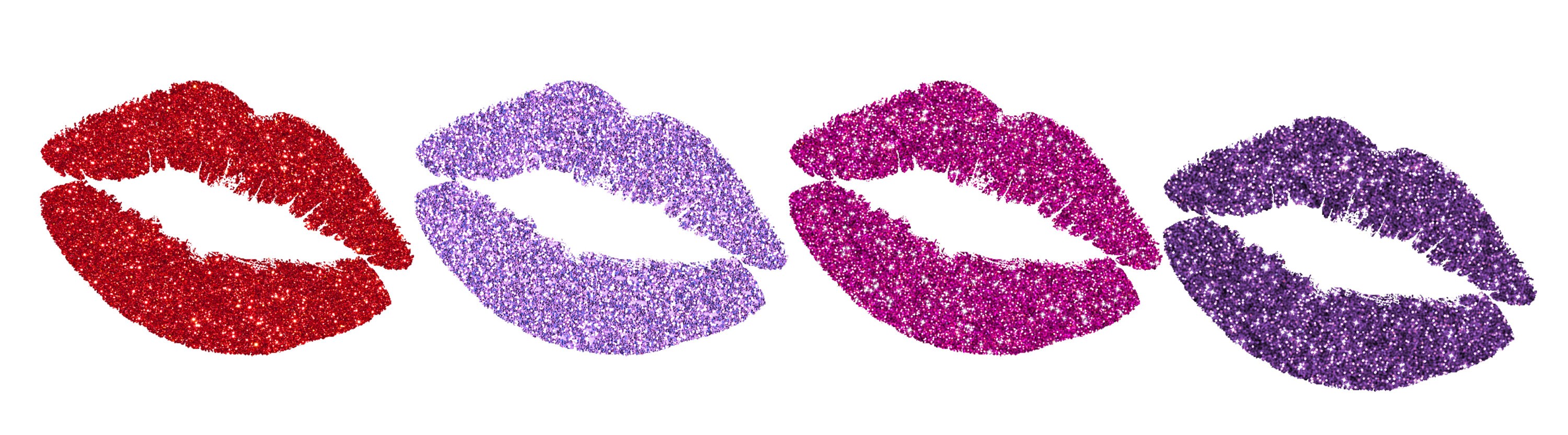 Lips Clipart Kisses Glitter Foil Lips Clip Art Custom | Etsy