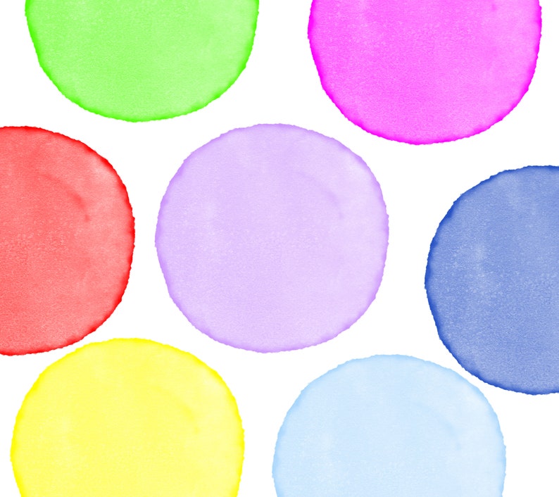 Watercolor Circles Clipart Hand Painted Watercolor Circles | Etsy