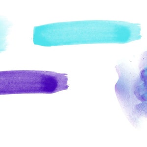 Watercolor Clipart #5, Teal and Purple Watercolor Brush Clip Art ...