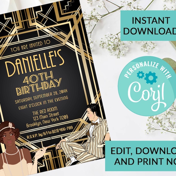 Gangster Invitation Digital - Etsy