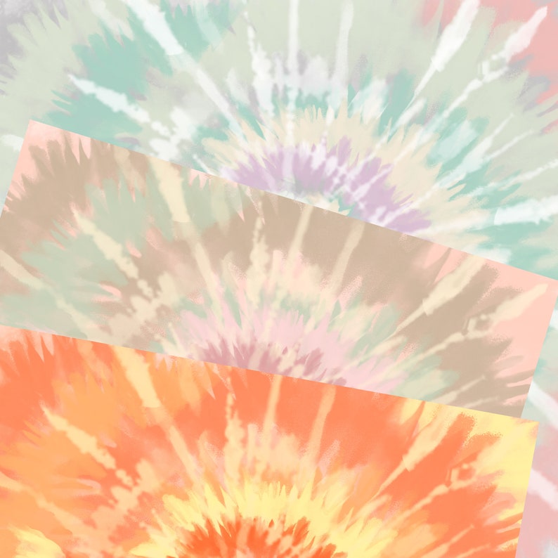 Tie Dye Digital Paper Boho Chic Groovy Whimsical Digital | Etsy