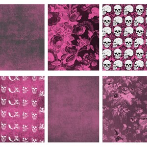 Gothic Hot Pink Magenta Skulls, Grunge Gothic Skulls and Printable ...
