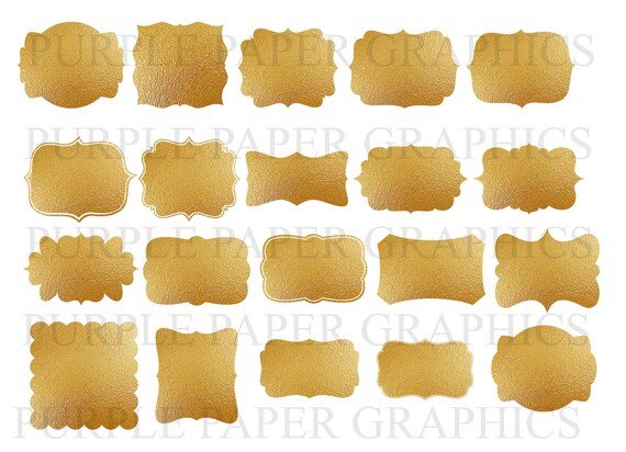 Retro Gold Frames And Labels Vector Clipart