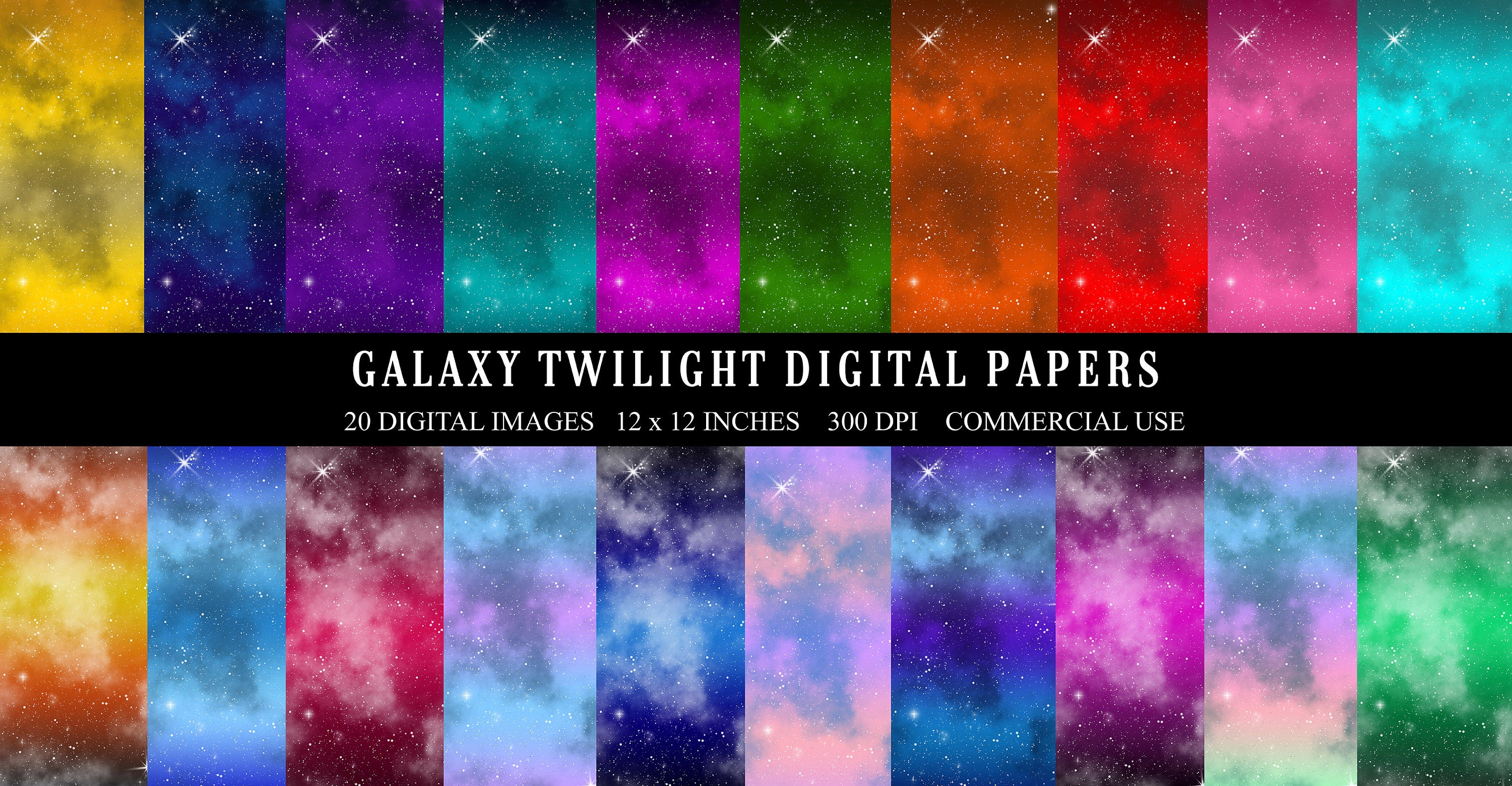Twilight Galaxy Backgrounds Scrapbook Digital Paper Outer - Etsy