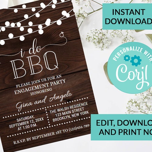 I Do BBQ Engagement Party Invitations - Etsy