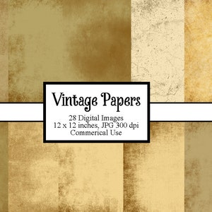 28 Old Paper Textures, Digital Paper Pack With Vintage Paper ...